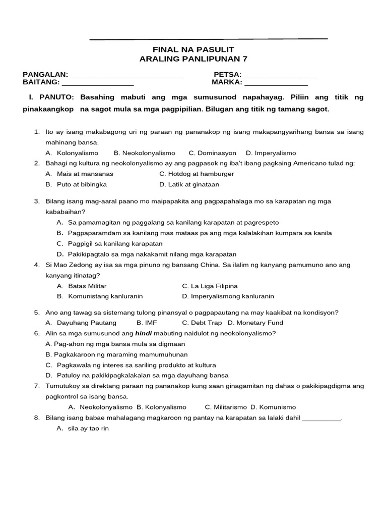 Final Exam Ap7 | PDF