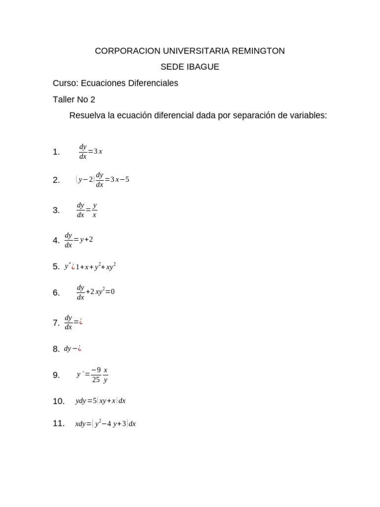 Taller No 2 ED | PDF