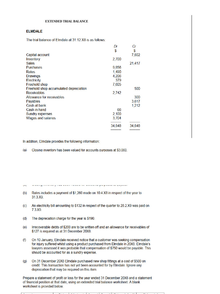 Extended Trial Balance Adjustments Guide | PDF | Accrual | Expense