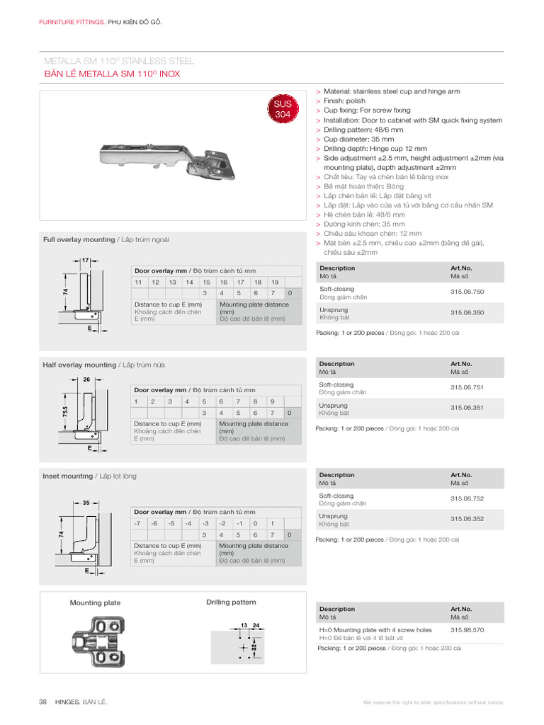 Hafele Bản lề | PDF