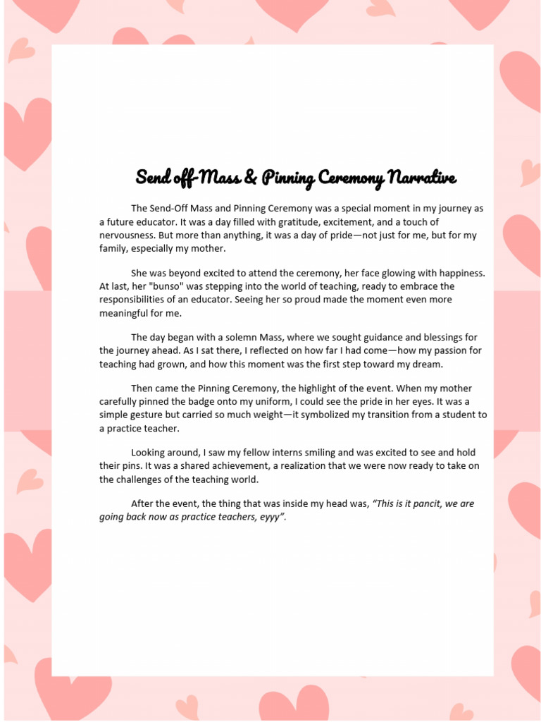 Send-Off & Pinning Ceremony. Lugue | PDF