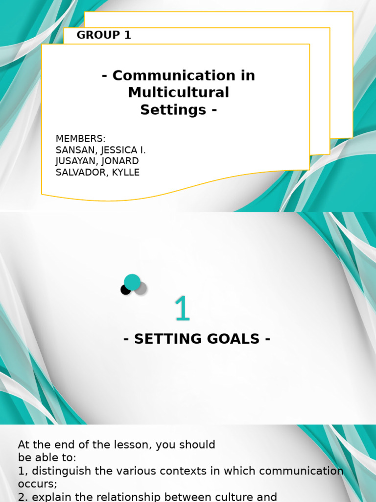 Group1 Communication Multicultural Settings | PDF | Communication | Gender