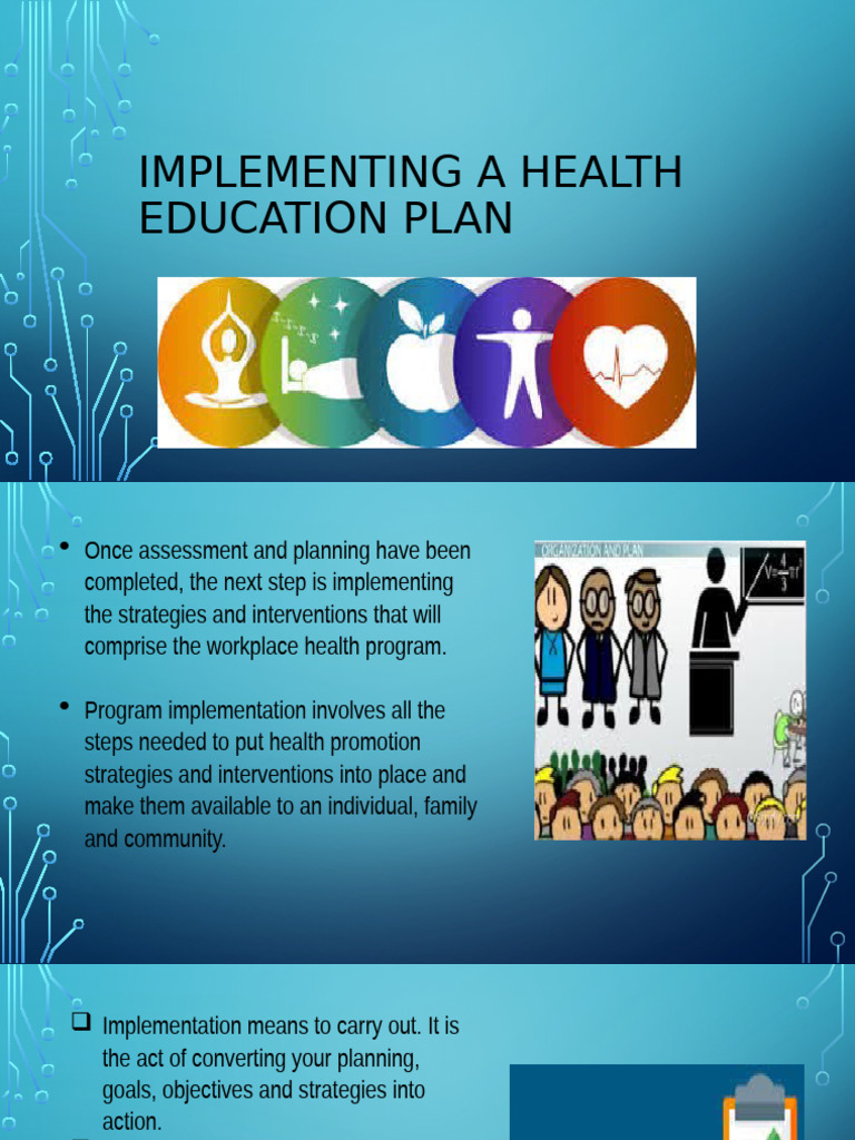 Implementing A Health Education Plan | PDF | Health Promotion | Social ...