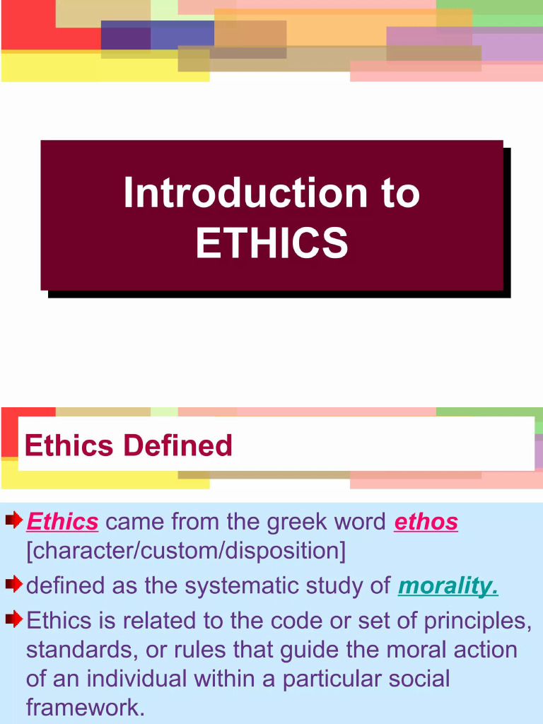 Introduction To Ethics | PDF