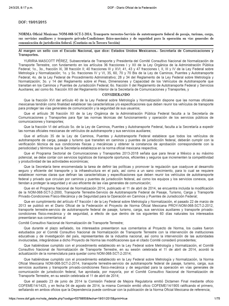 NOM-068-SCT-2-2014 | PDF | Eje | Camión