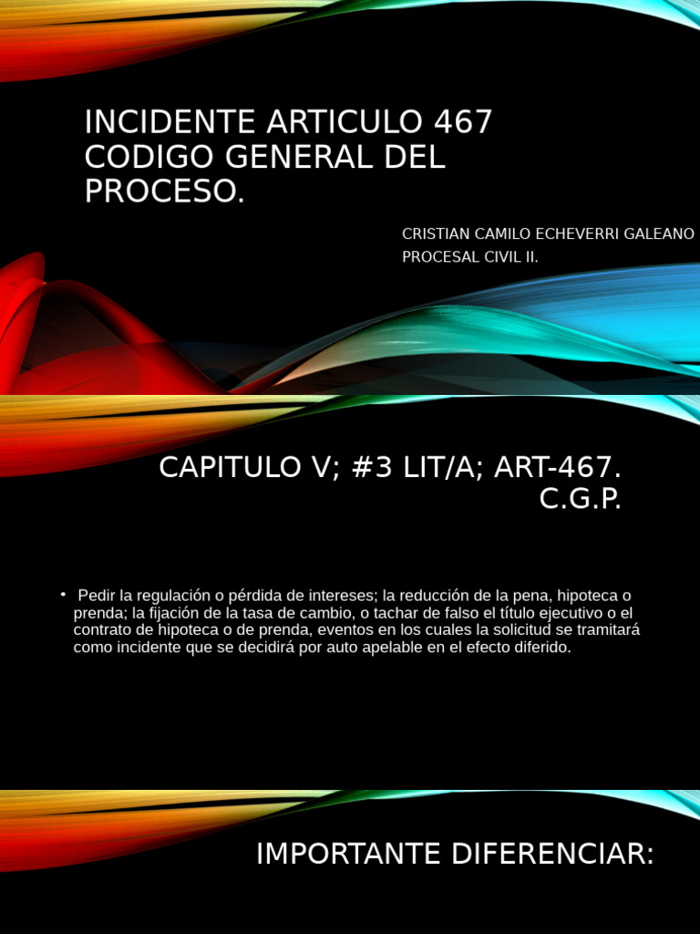Incidente Articulo 467 | PDF | Liquidación | Servicios financieros