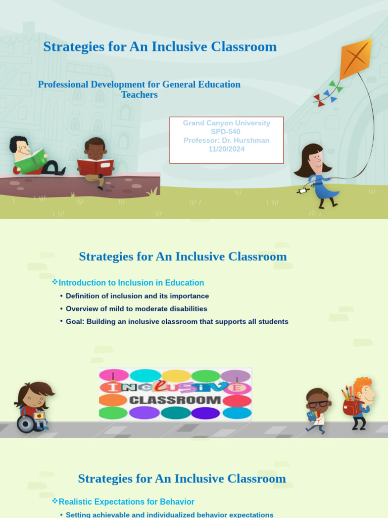 SPD540-Strategies For An Inclusive Classroom-20Nov24 | PDF | Inclusion ...