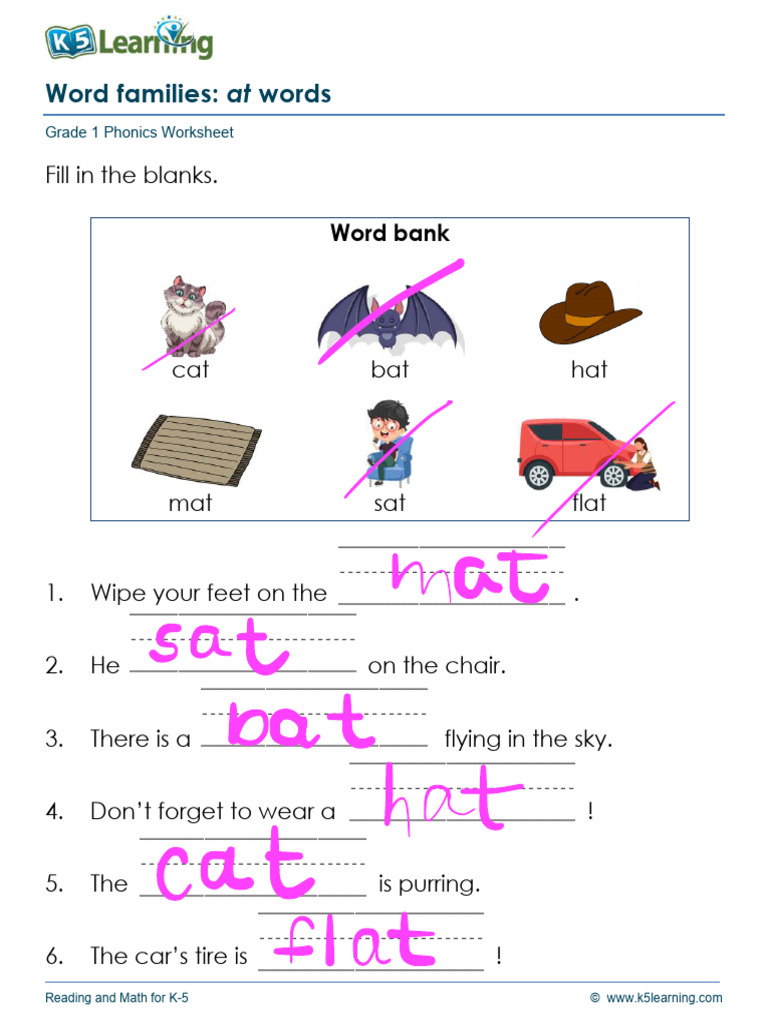 Grade 1 Word Families Iv5 | PDF