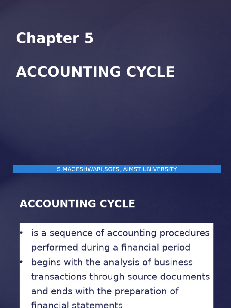 Chap 5-Accounting Cycle | PDF