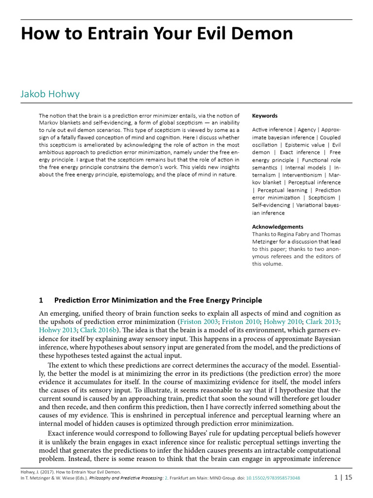How To Entrain Your Evil Demon-1 | PDF | Statistical Inference ...