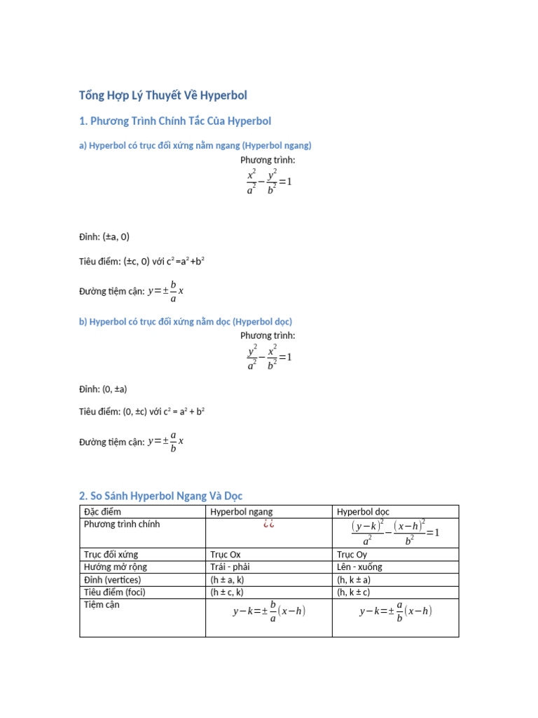Hyperbol Dọc Và Ngang | PDF