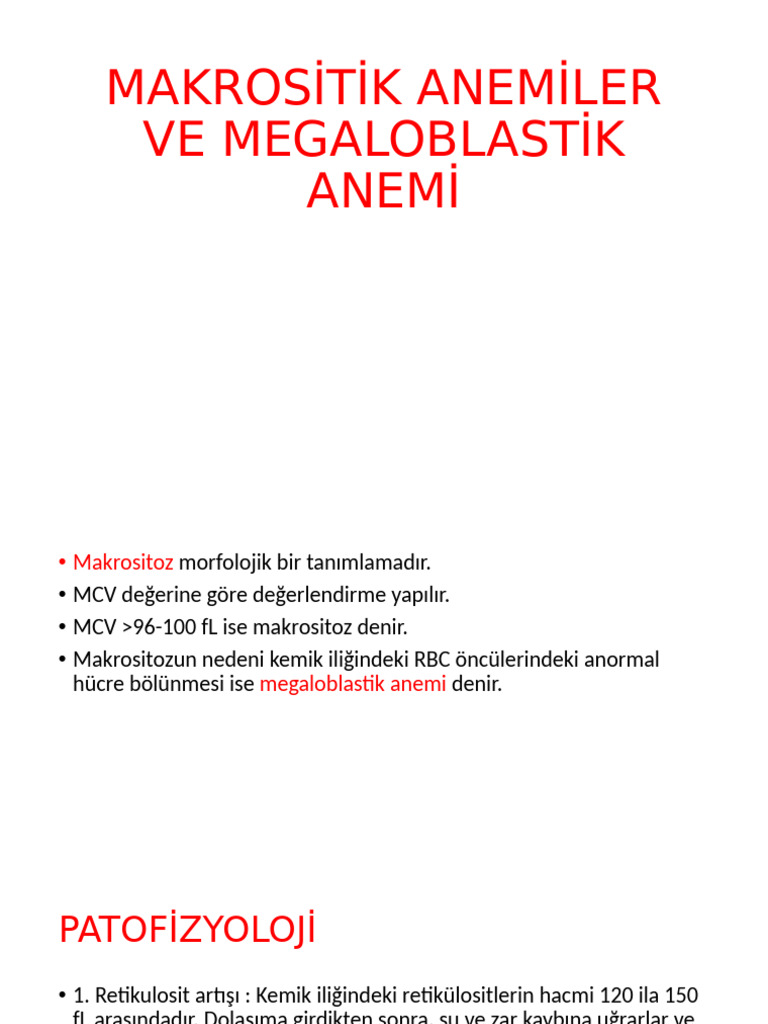 3-Makrositik Anemiler Ve Megaloblastik Anemi | PDF