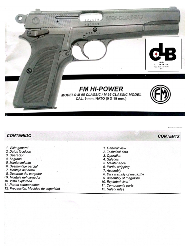 FM Hi Power Modelo M 95 Classic | PDF