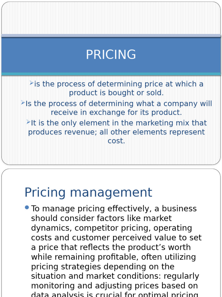 PRICING | PDF | Pricing | Methodology