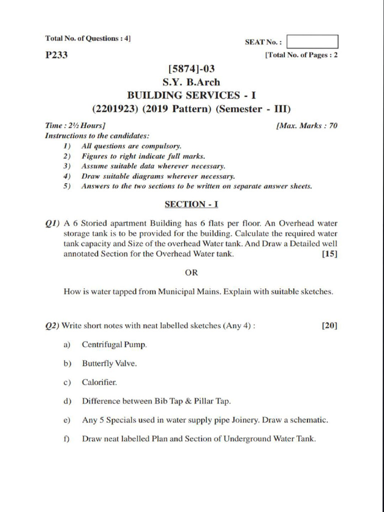 BS - 1 Old Papers (End Sem) (Pattern 2008 - 2019) | PDF