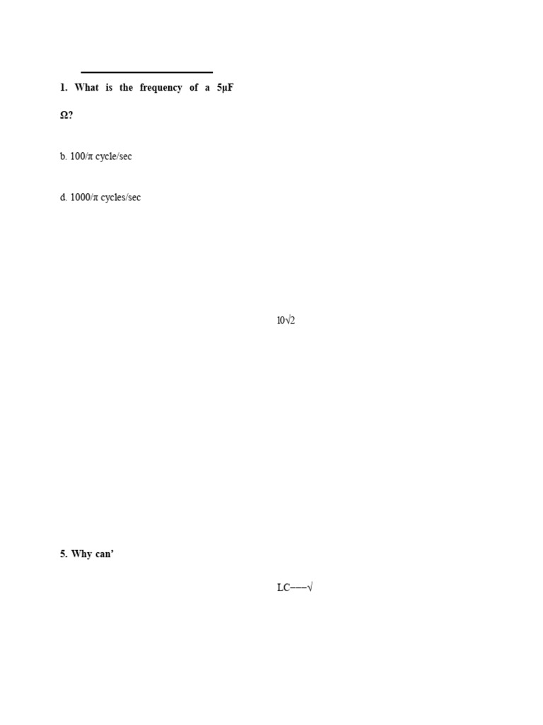 Electrical Machines 2: AC Circuit Questions | PDF | Inductor | Capacitor