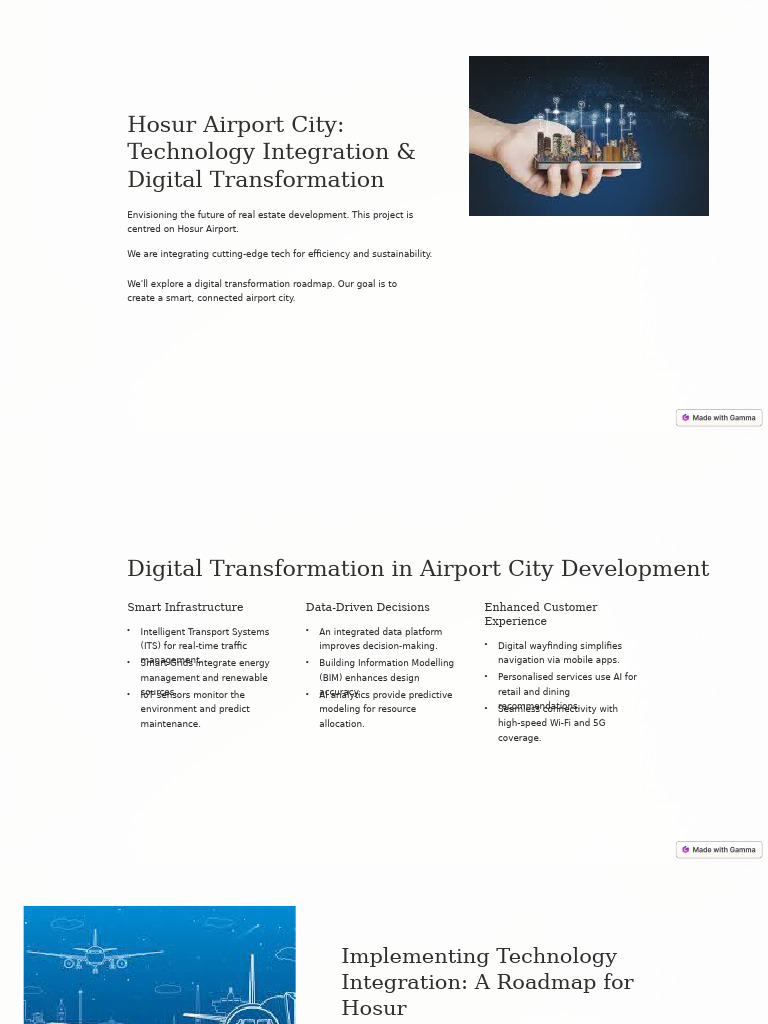 Hosur Airport City Technology Integration and Digital Transformation | PDF