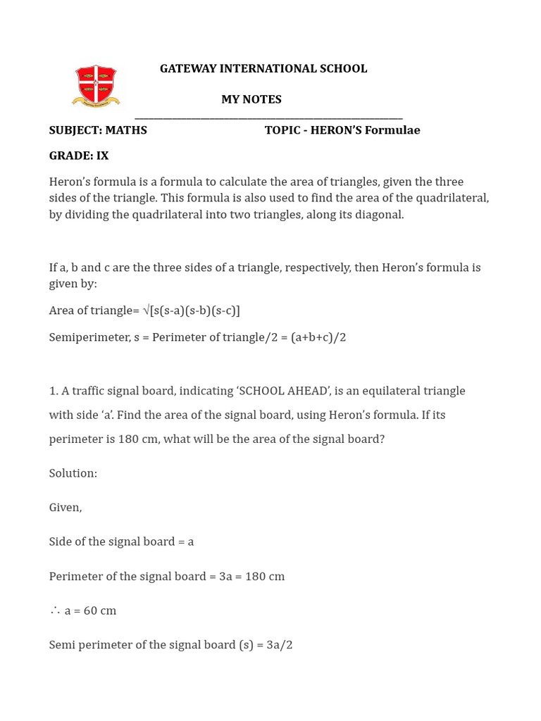 Gr-9 Herons formula.docx (2) | PDF
