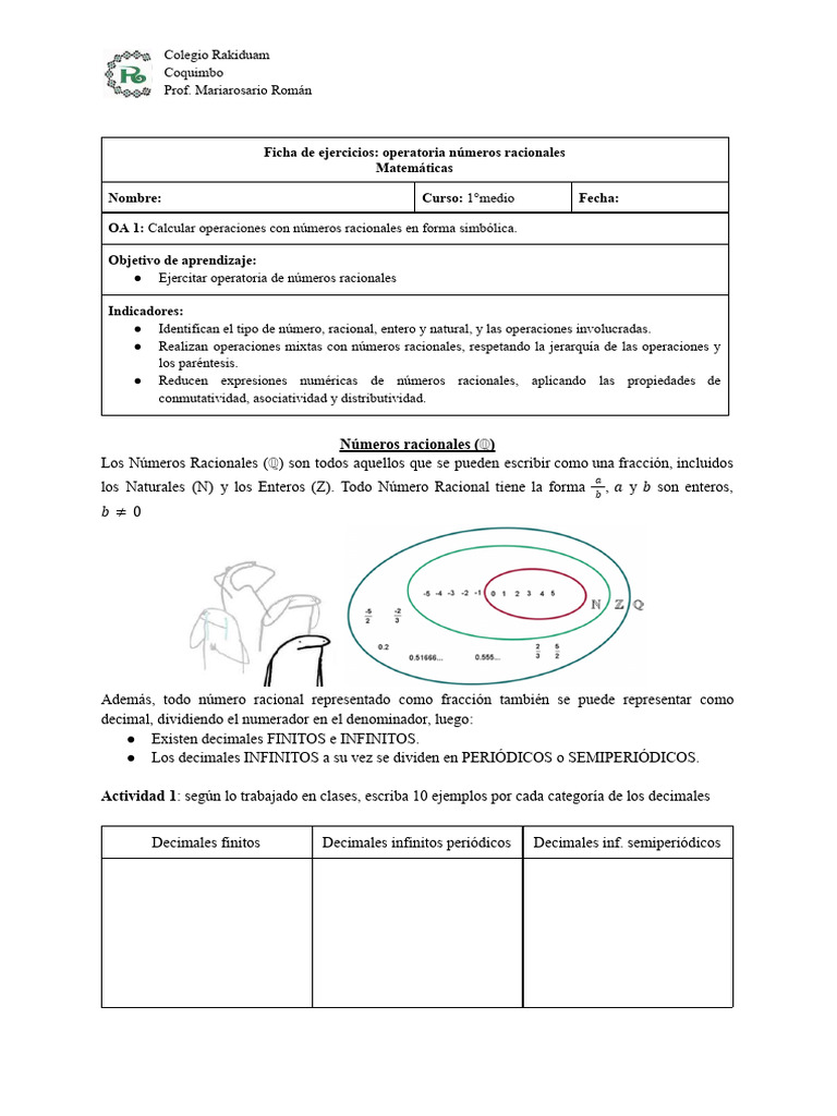 Ejercicios de Números Racionales | PDF | Número racional | Decimal