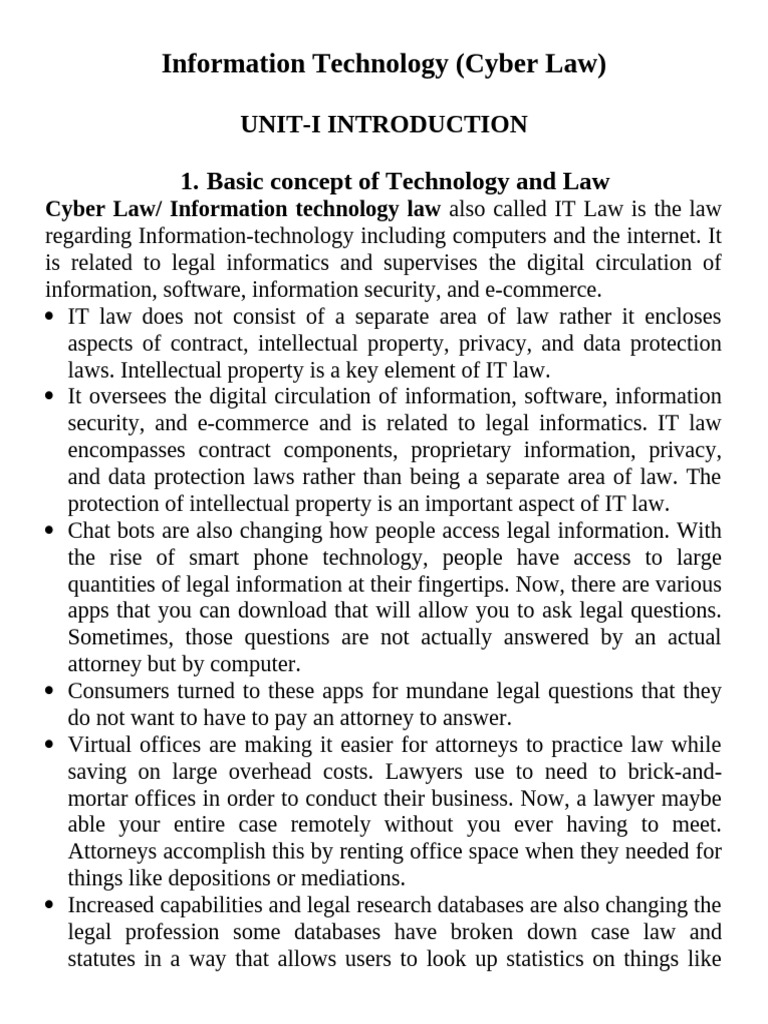 Information Technology (Cyber Law) | PDF | Cybercrime | Computer Security