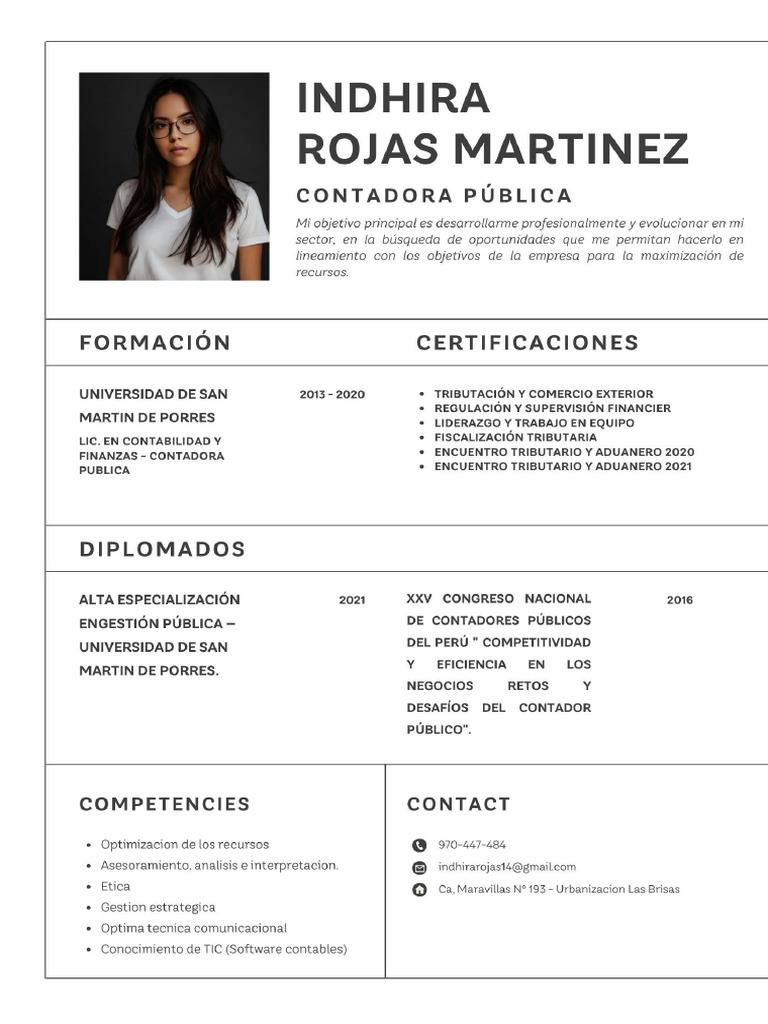 Curriculum 2025 - Indhira Rojas | PDF