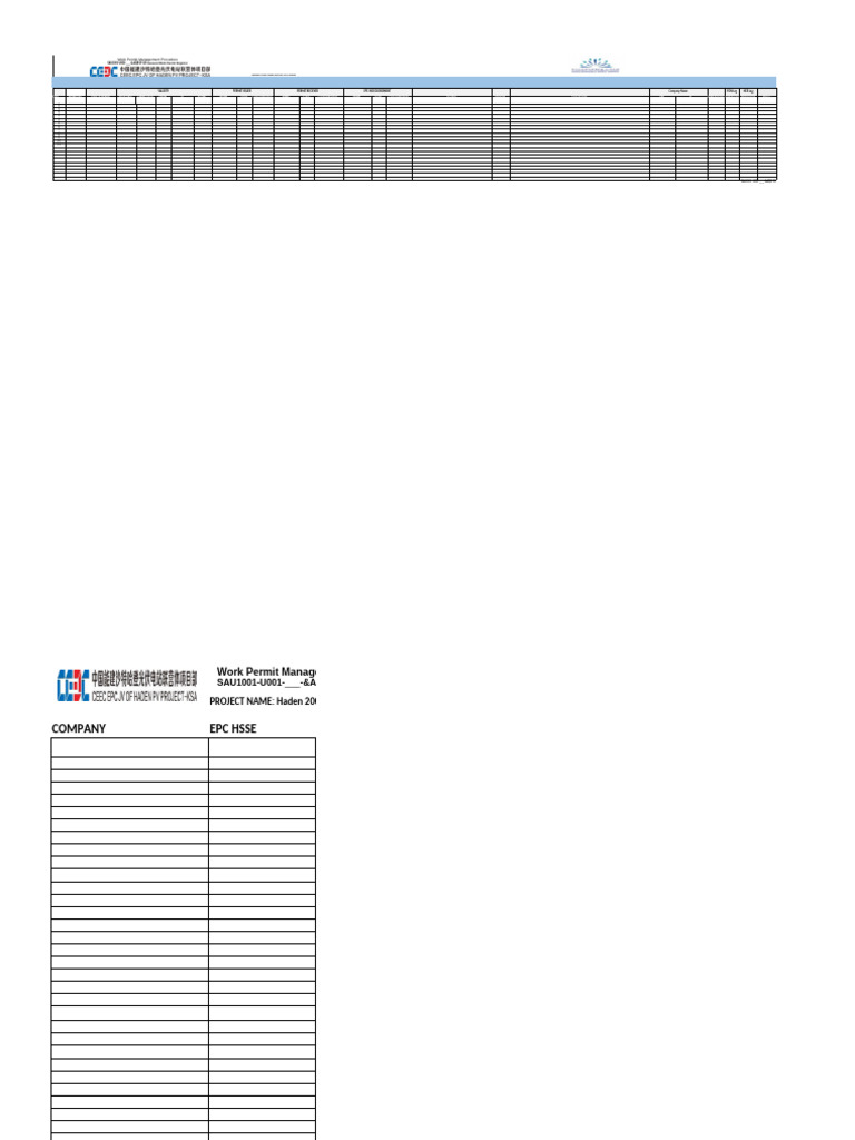 SAU1001 U001 - &AQB 29119 General Work Permit Register | PDF