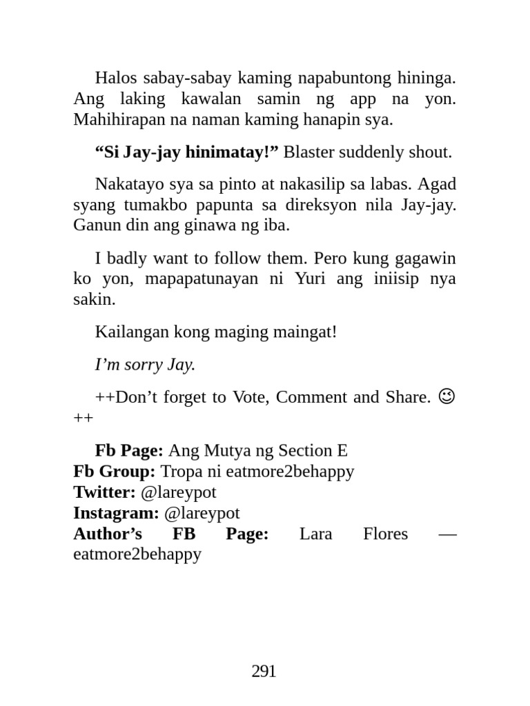 EATMORE2BEHAPPY Ang Mutya NG Section E Part Three The Final Battle 292 600 | PDF