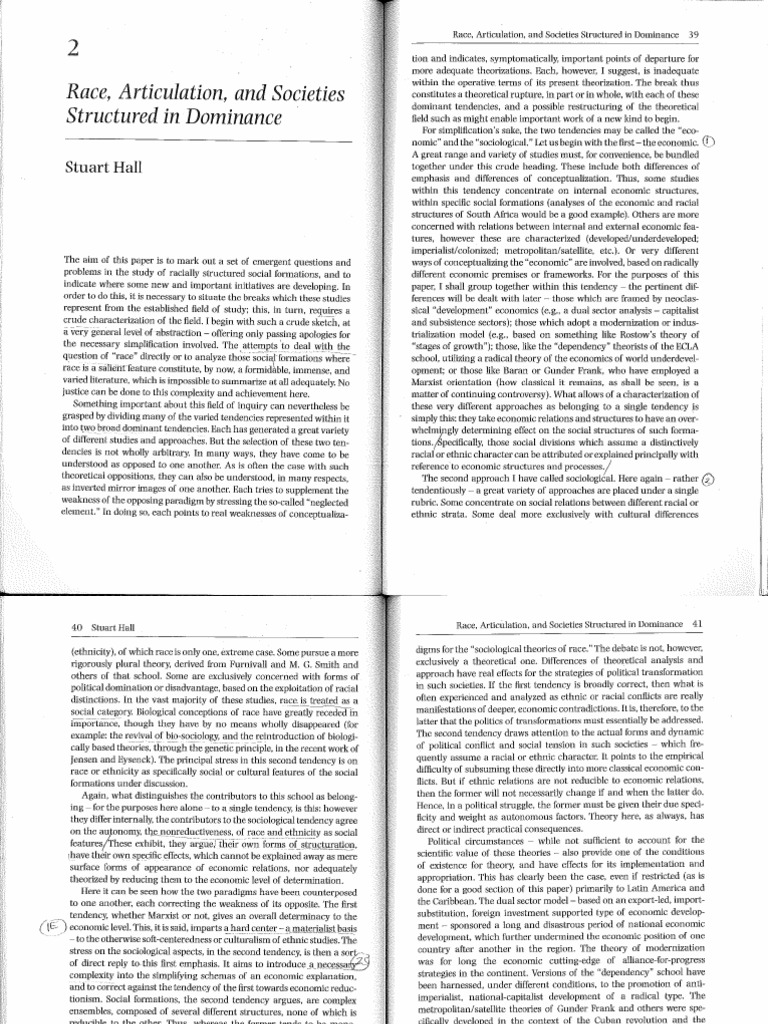 Hall, S. Race, Articulation, and... | PDF | Political Science ...