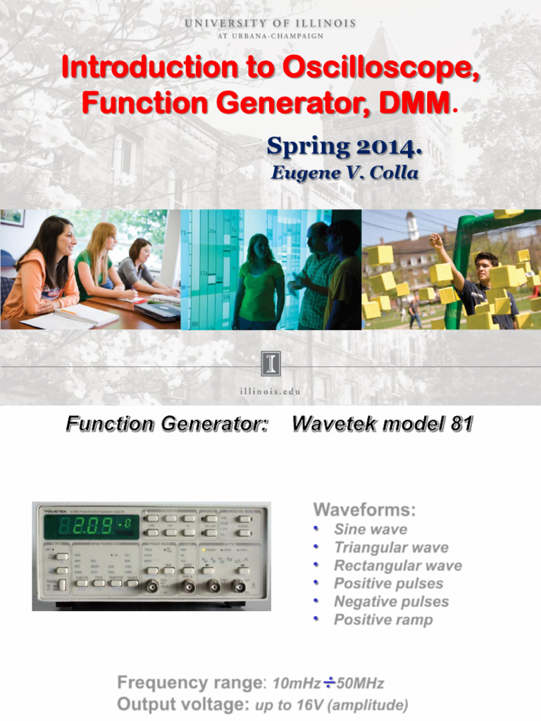 Introduction To Oscilloscope, Function Generator, DMM. | PDF | Root Mean Square | Amplitude