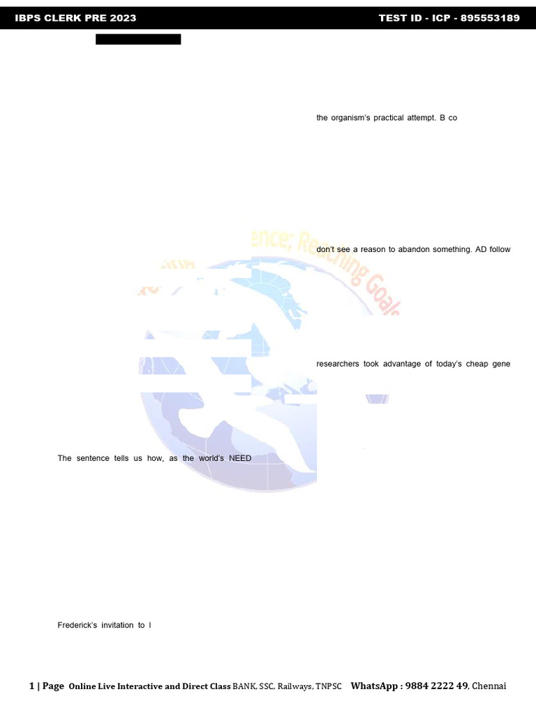 IBPS CLERK PRE 08 (Eng Sol) | PDF | Verb | Length
