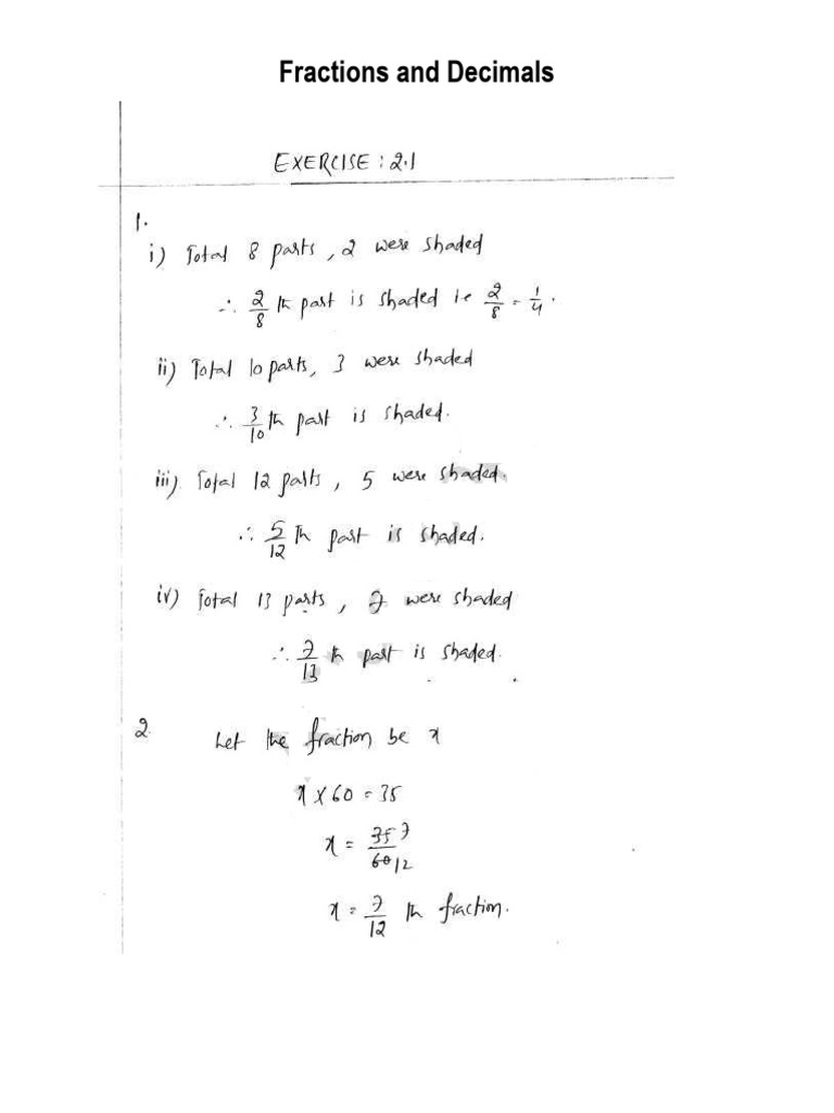 Understanding Fractions and Decimals | PDF