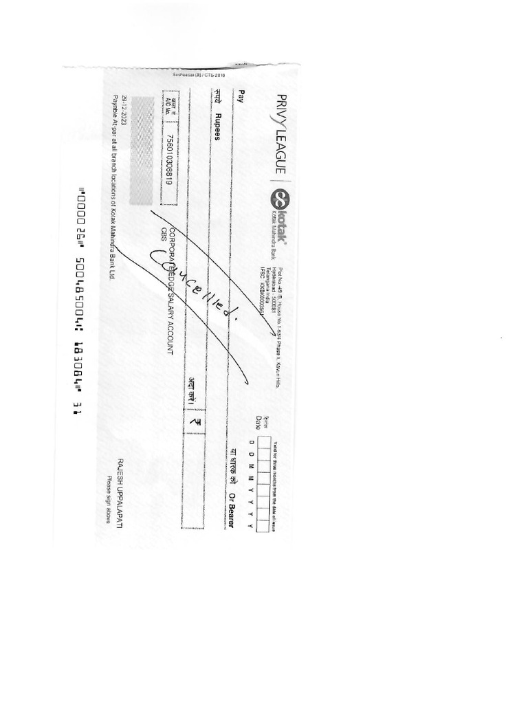 Cancelled Cheque | PDF
