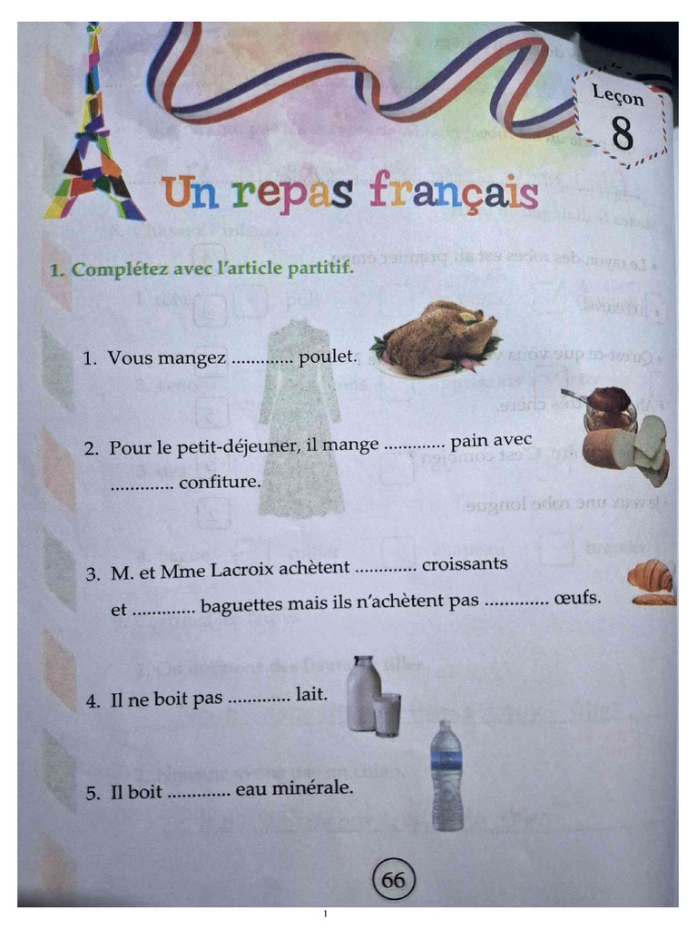 French lesson8 exercise apprenons | PDF