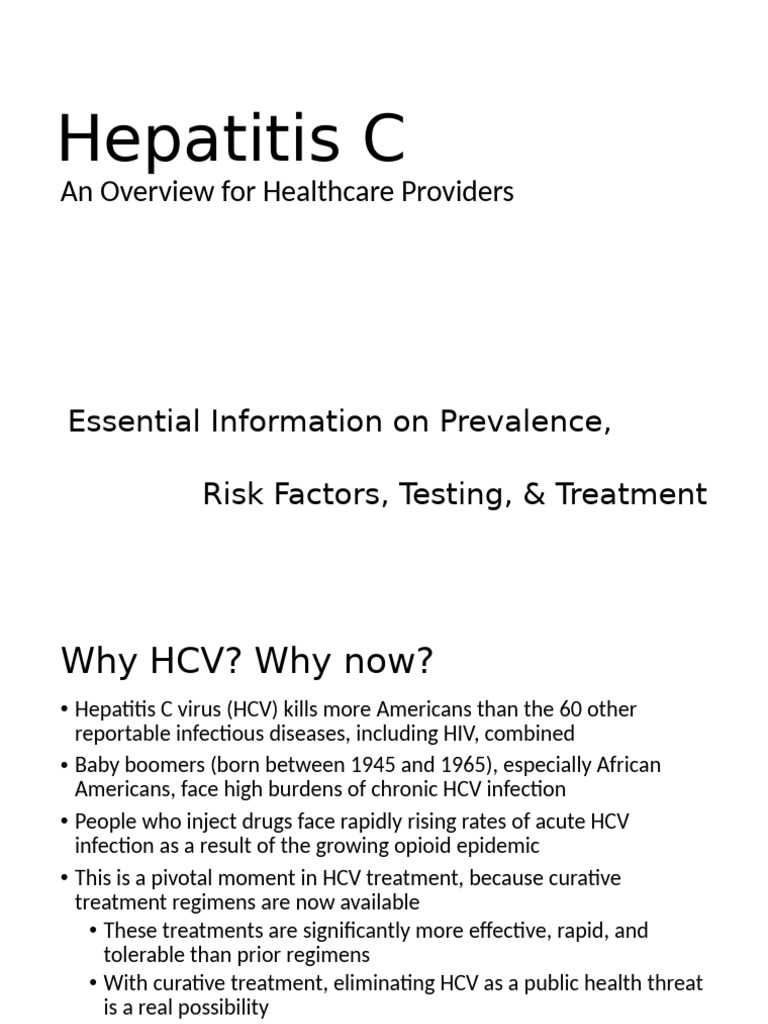 Hepatitis C Overview Final Unformatted | PDF | Hepatitis C | Hepatitis