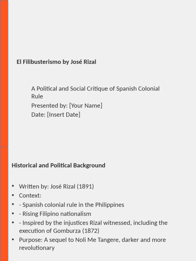 El Filibusterismo Styled Presentation | PDF