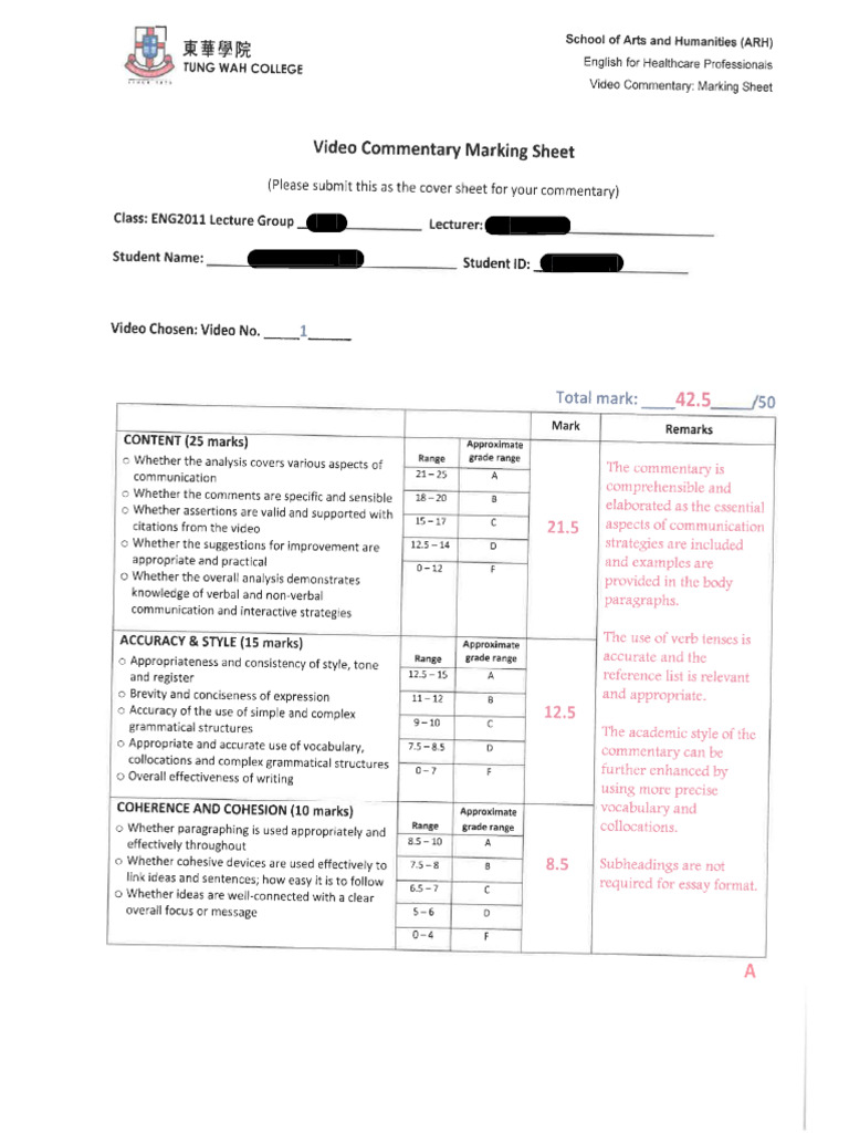 Sample Video Commentaries_completed by students | PDF