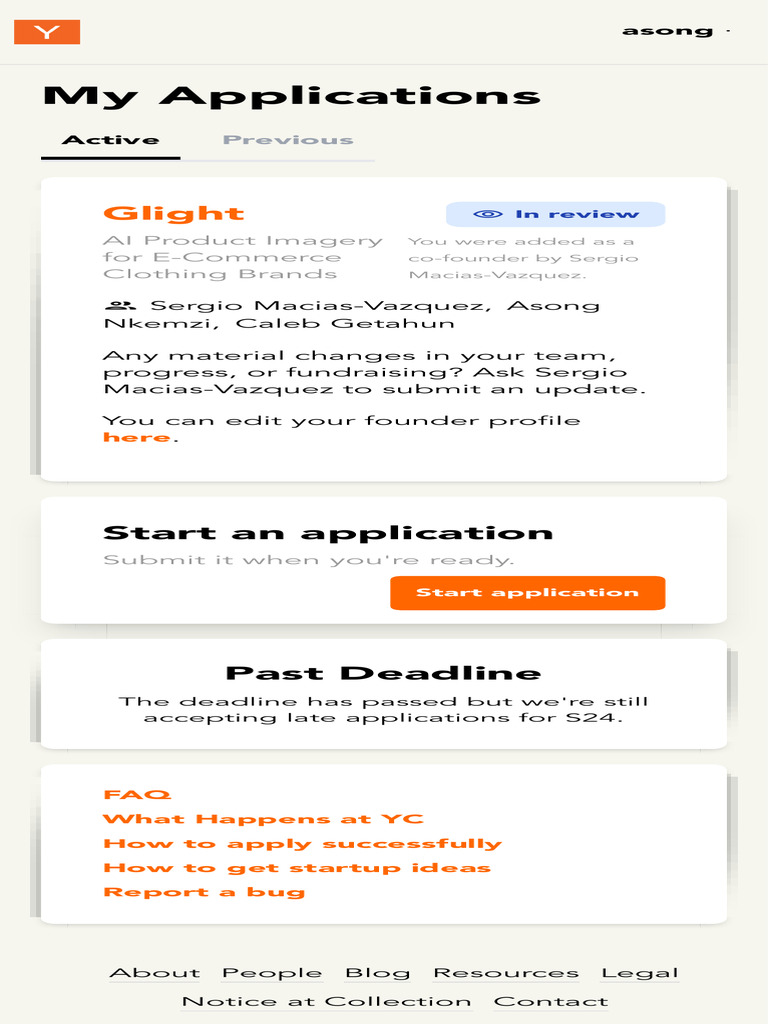 Apply To Y Combinator | PDF