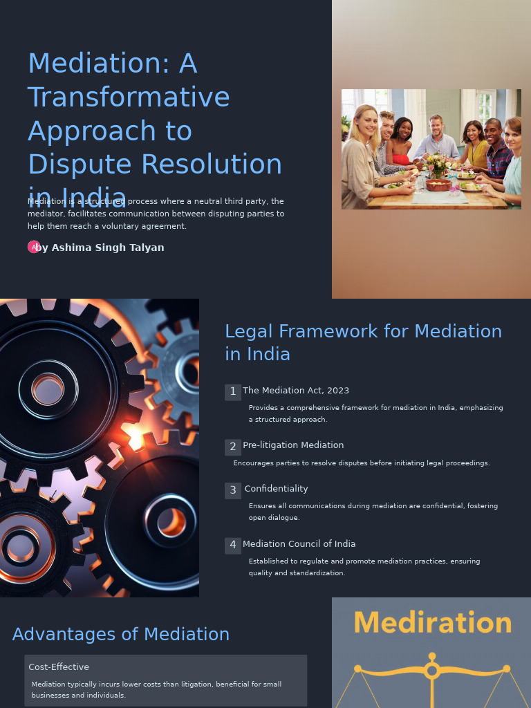 Mediation in India: Key Insights & Framework | PDF | Mediation | Justice