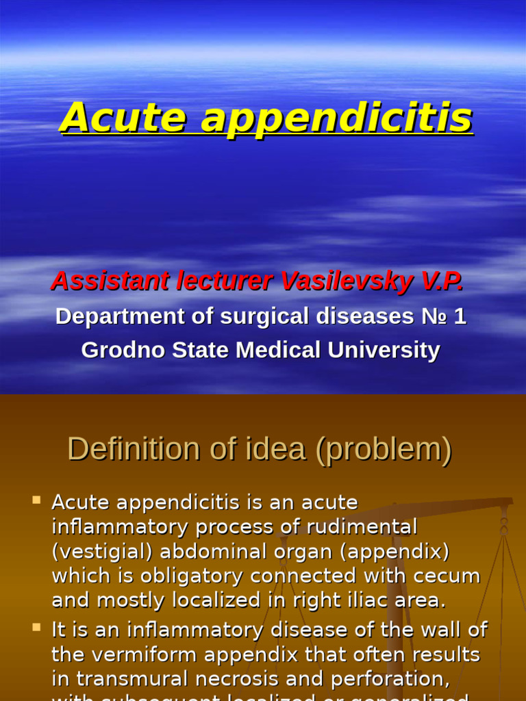 Understanding Acute Appendicitis | PDF | Abdomen | Medical Specialties