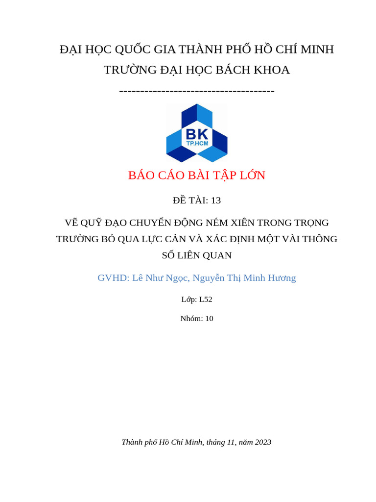 BTL VL đề tài 13 | PDF