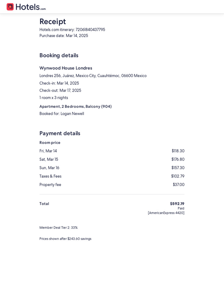 Trip Receipt | PDF