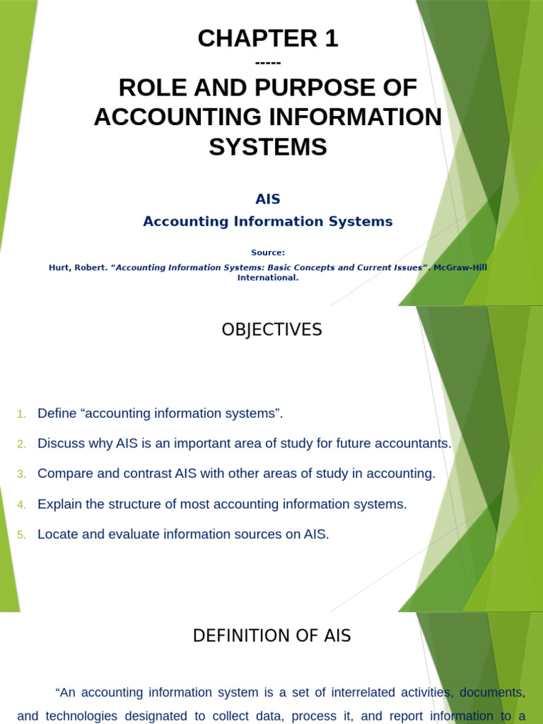 C01 Role and Purpose of AIS | PDF | Financial Accounting Standards ...