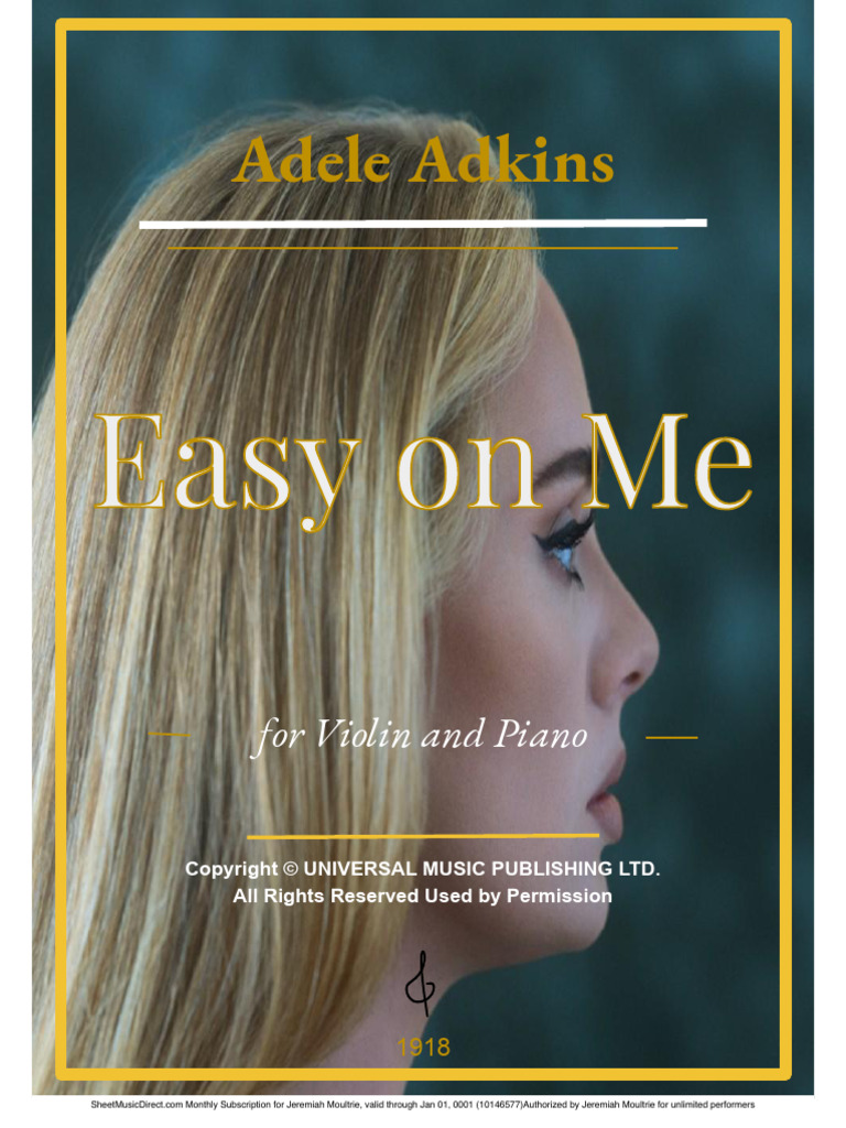 Easy On Me - Violin and Piano | PDF | Songs Written | Adele