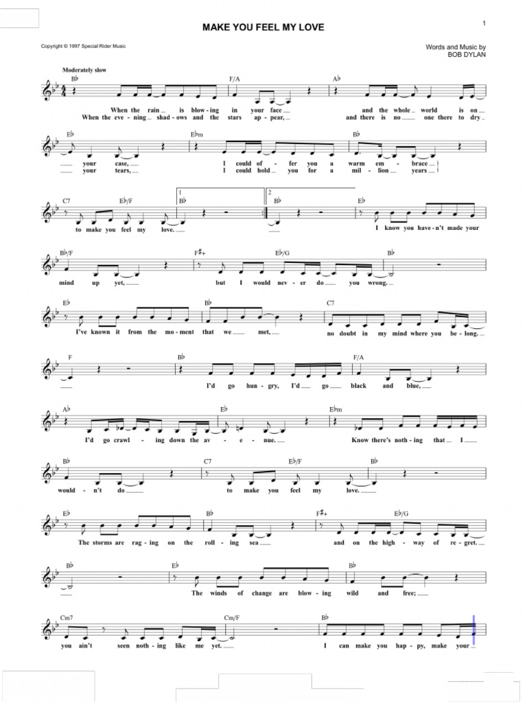 Make You Feel My Love (Fakebook) | PDF