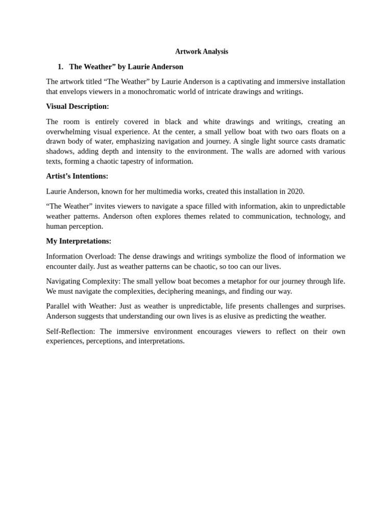 Art Work Analysis | PDF