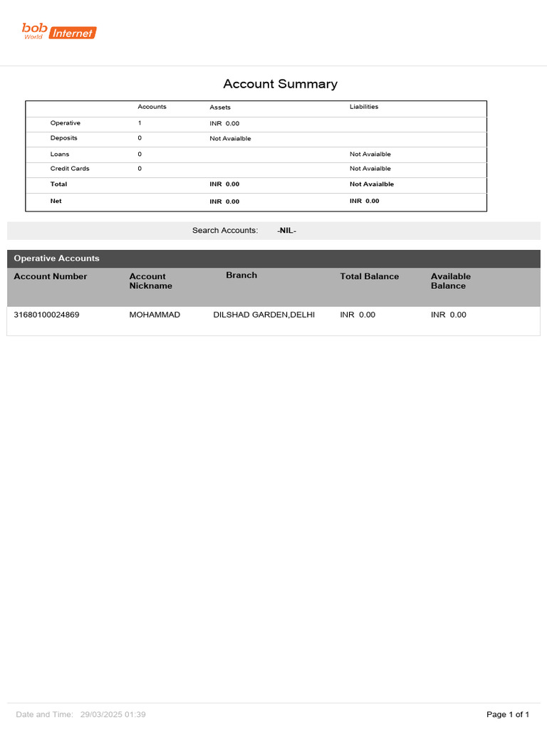 AccountSummaryUX529 03 2025 | PDF