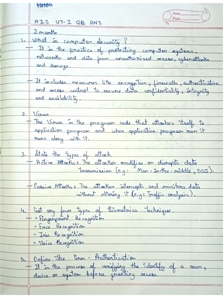 Nis Ut-I QB Ans | PDF