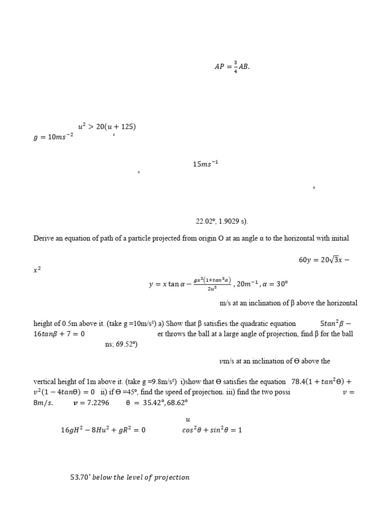 Projectile Questions Final | PDF | Physical Phenomena | Physical Quantities