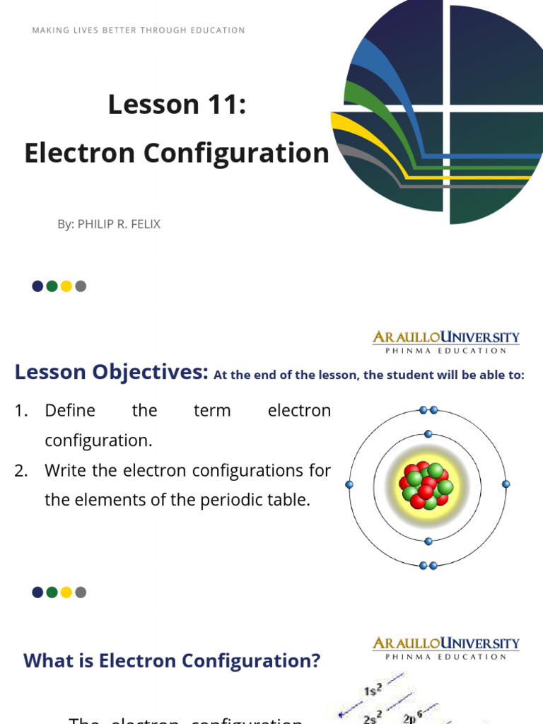 Lesson 11 - Electron Configuration | PDF | Electron Configuration ...