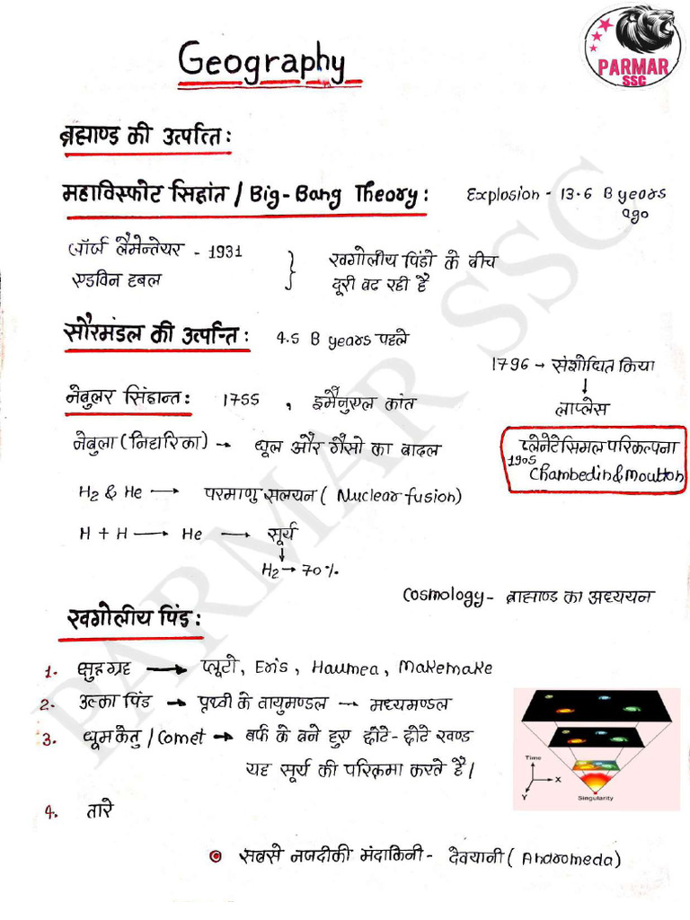 Geography Hindi Notes Compiled Parmar 3.0 | PDF